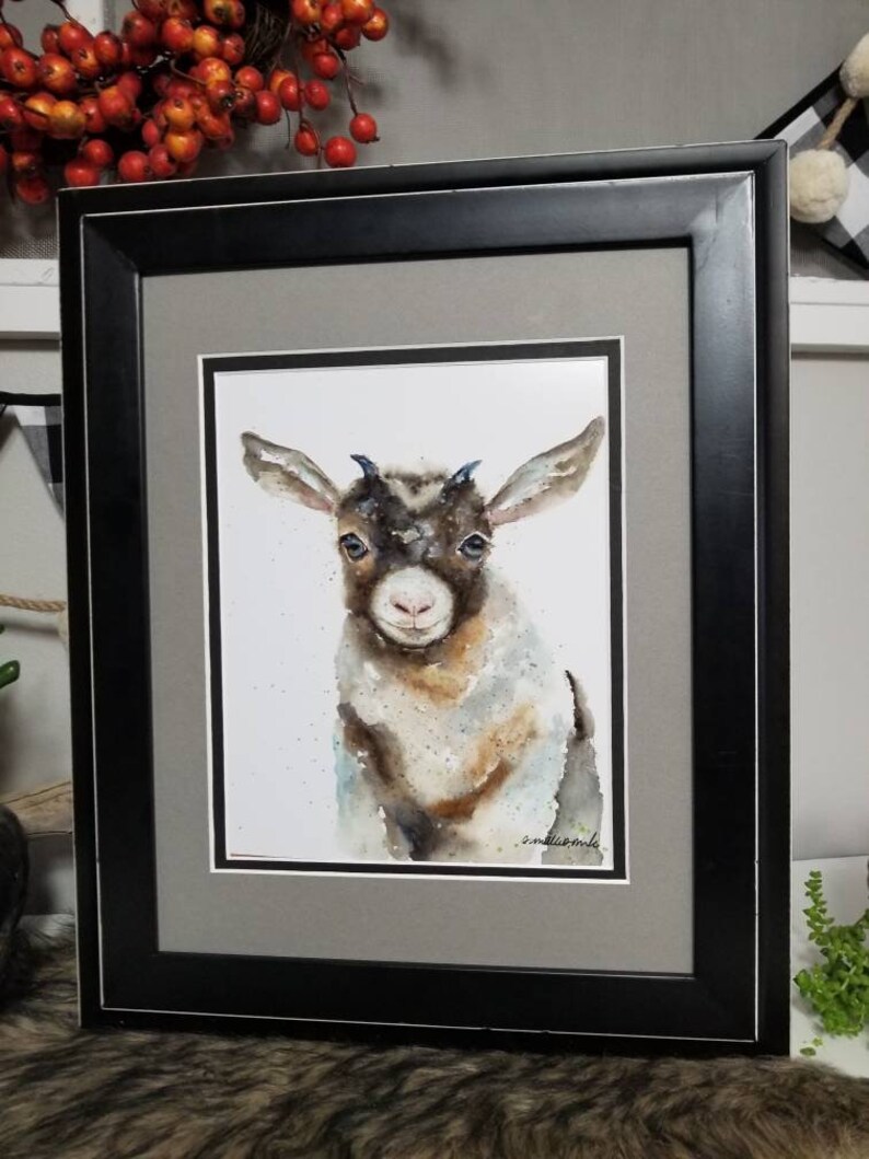 GOAT ART PRINT Watercolor Baby Goat Art Farm Art Farm - Etsy
