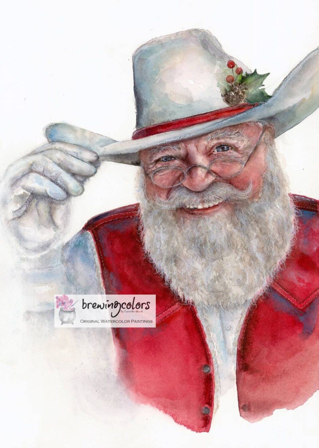 SANTA ART PRINT Watercolor Santa Art, Christmas Decor, St. Nick Picture ...