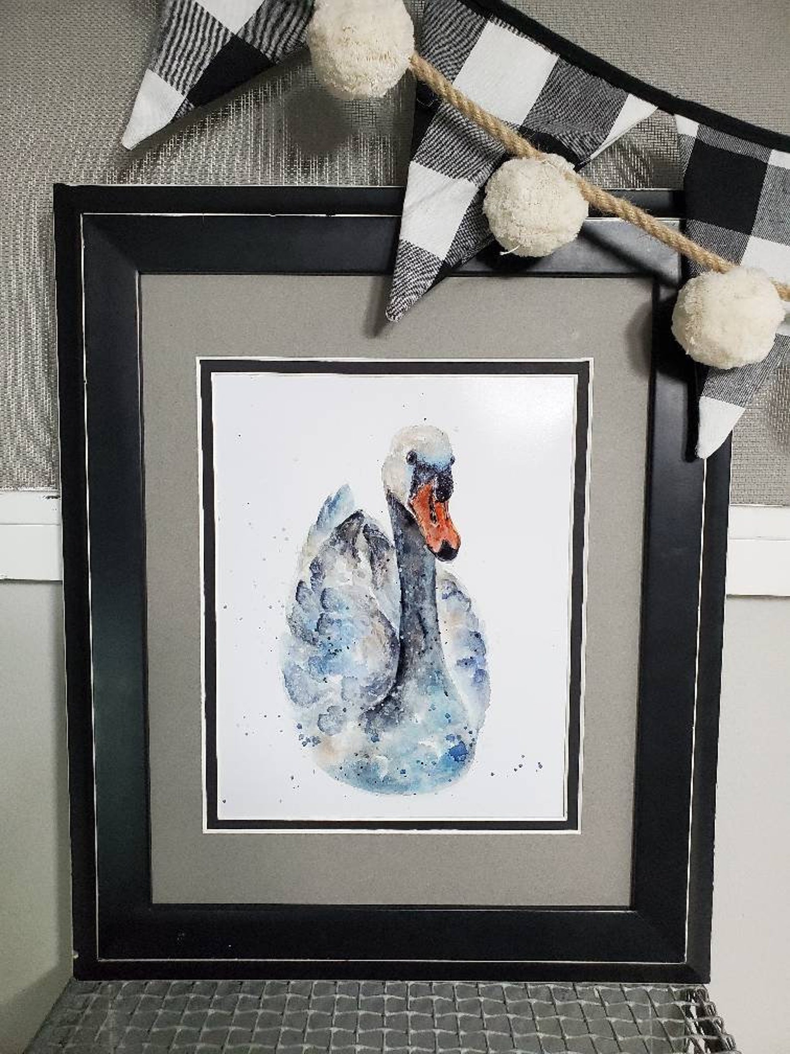 SWAN ART PRINT Watercolor Swan Art Print Swan Decor - Etsy