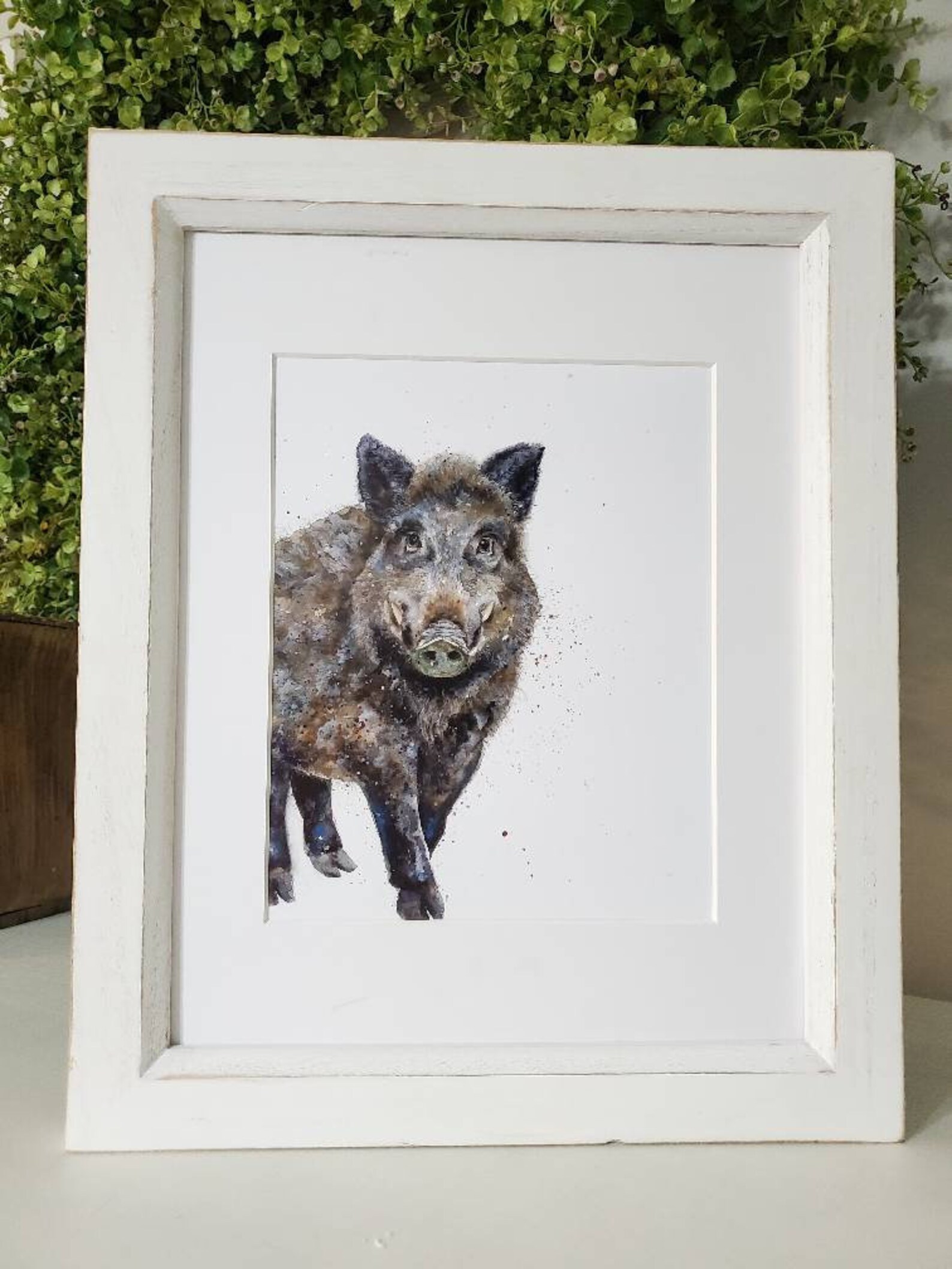 WILD BOAR PRINT Watercolor Pig Art Print Pig Decor Nursery - Etsy