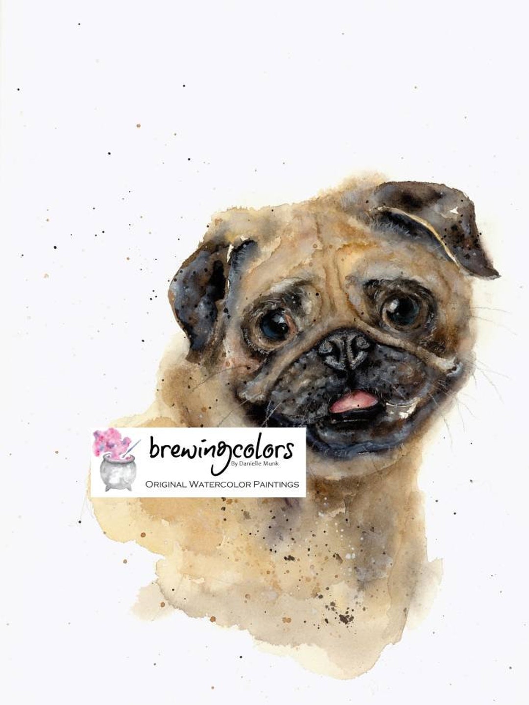 PUG PRINT - Watercolor Dog Print, Pug Painting, Dog Art, Dog Nursery ...