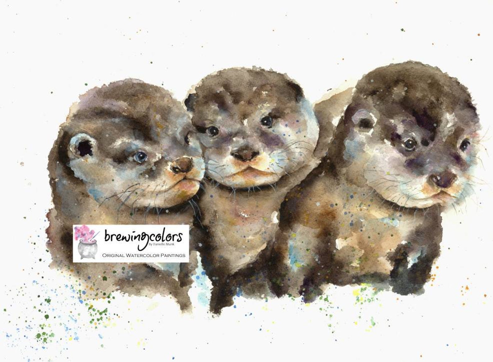 OTTER ART PRINT Watercolor Otter Wall Art Otter Nursery - Etsy