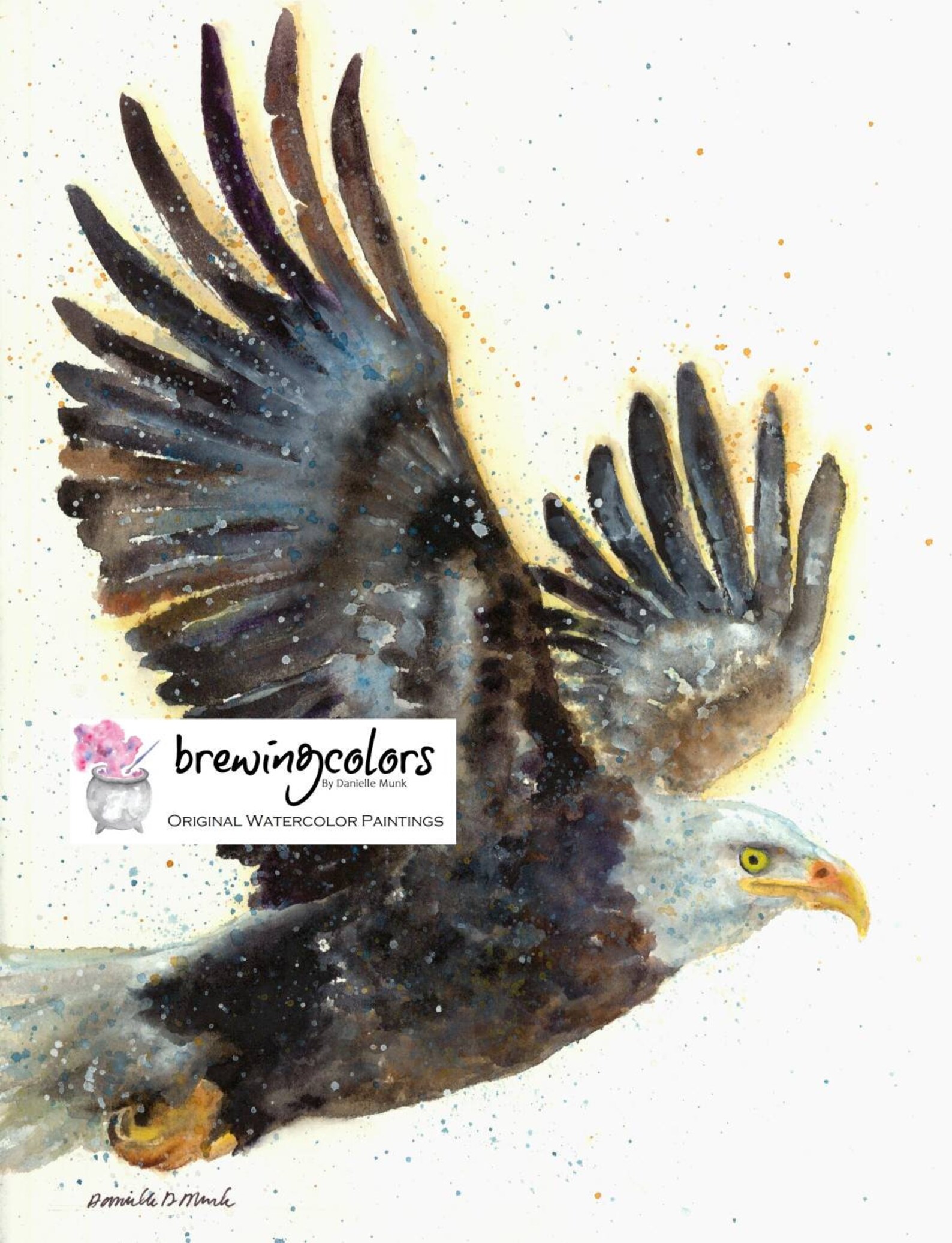 FLYING EAGLE PRINT Watercolor Eagle Print Flying Eagle - Etsy