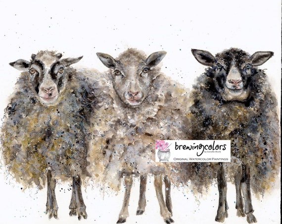 SHEEP ART PRINT Watercolor Sheep Sheep Art Nursery Art | Etsy