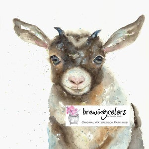 GOAT ART PRINT - Watercolor Baby Goat Art, Farm Art, Farm Nursery Art ...