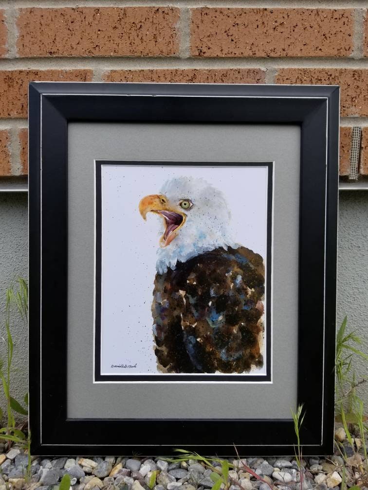 BALD EAGLE PRINT Watercolor Eagle Print Flying Eagle | Etsy
