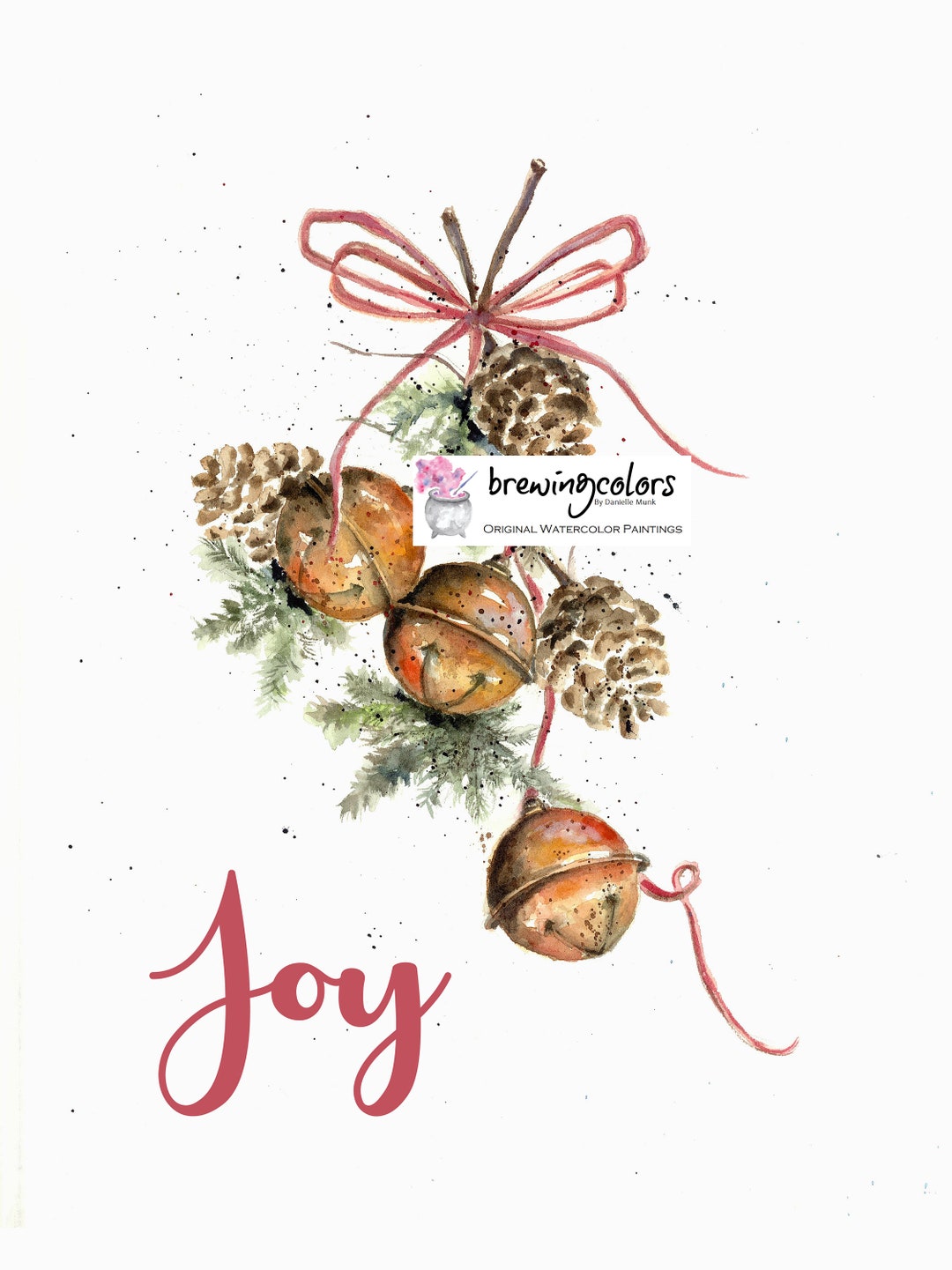 CHRISTMAS BELLS PRINT - Watercolor Christmas Bell Art, Christmas Decor ...