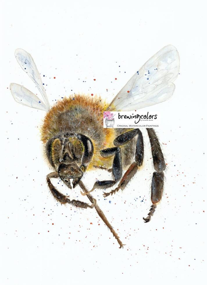 BEEHIVE ART PRINT watercolor beehive print bee art | Etsy