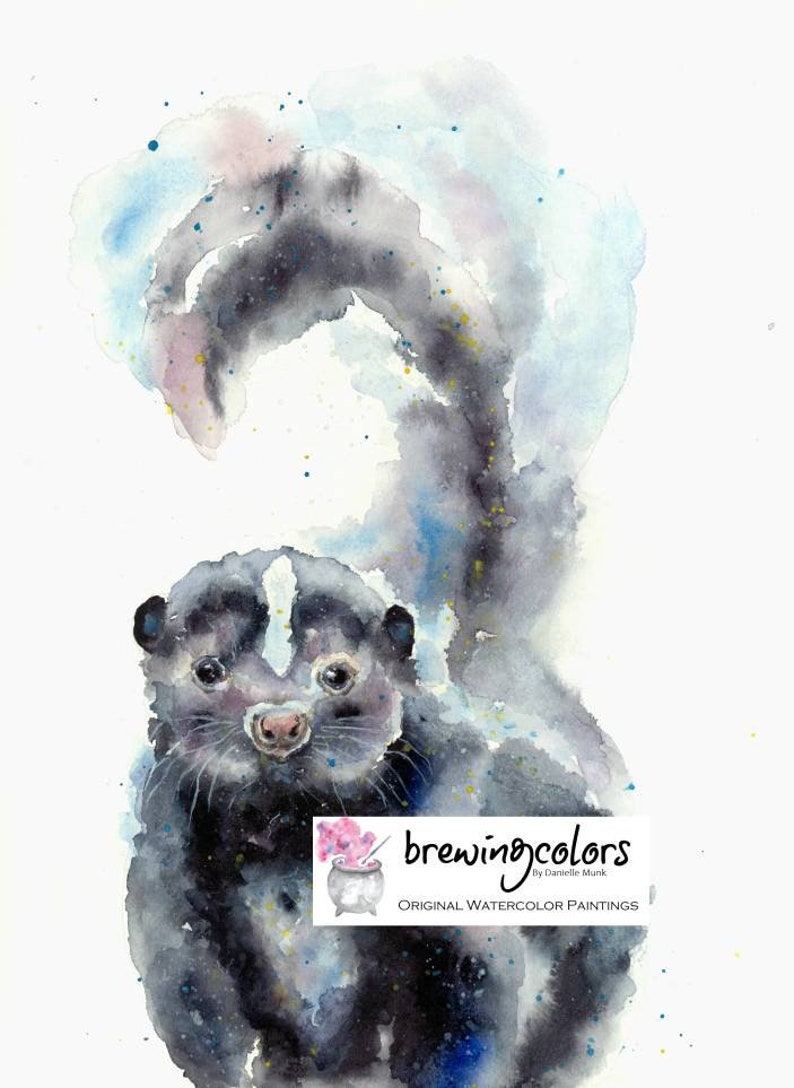 SKUNK ART PRINT Watercolor Skunk Skunk Wall Art Skunk | Etsy