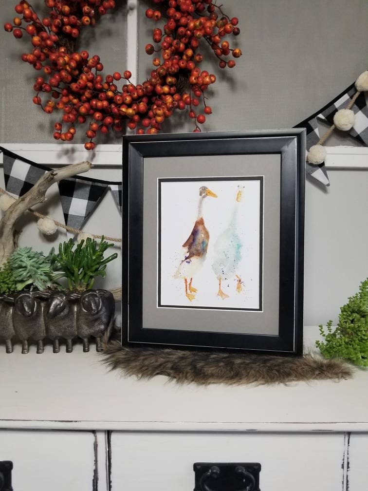 DUCK ART PRINT Watercolor Runner Duck Wall Art Print Duck - Etsy