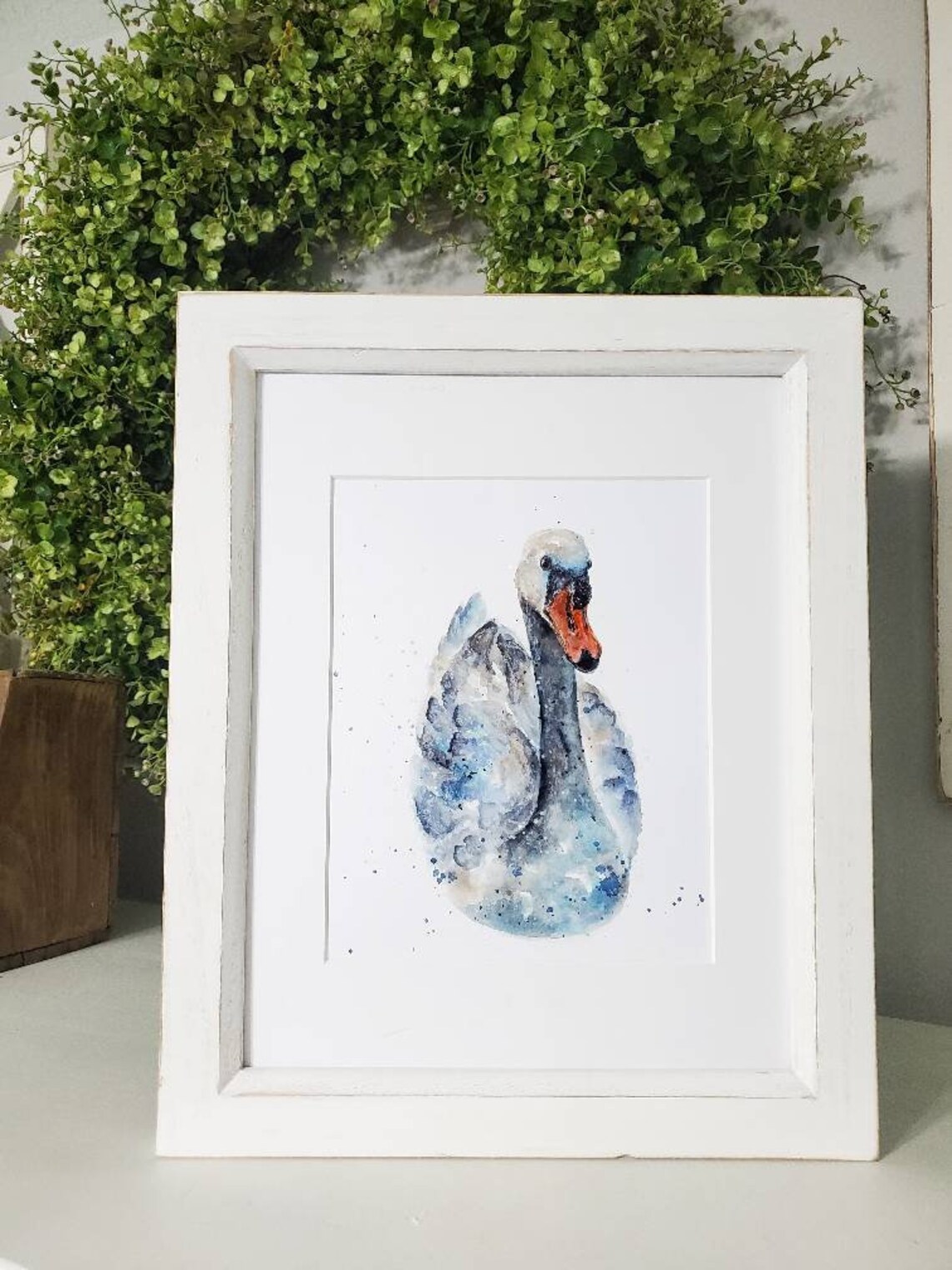 SWAN ART PRINT Watercolor Swan Art Print Swan Decor - Etsy