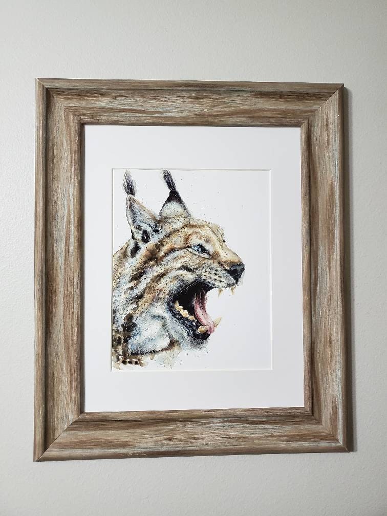 BOBCAT ART PRINT Watercolor Bobcat Bobcat Decor Linx Art | Etsy