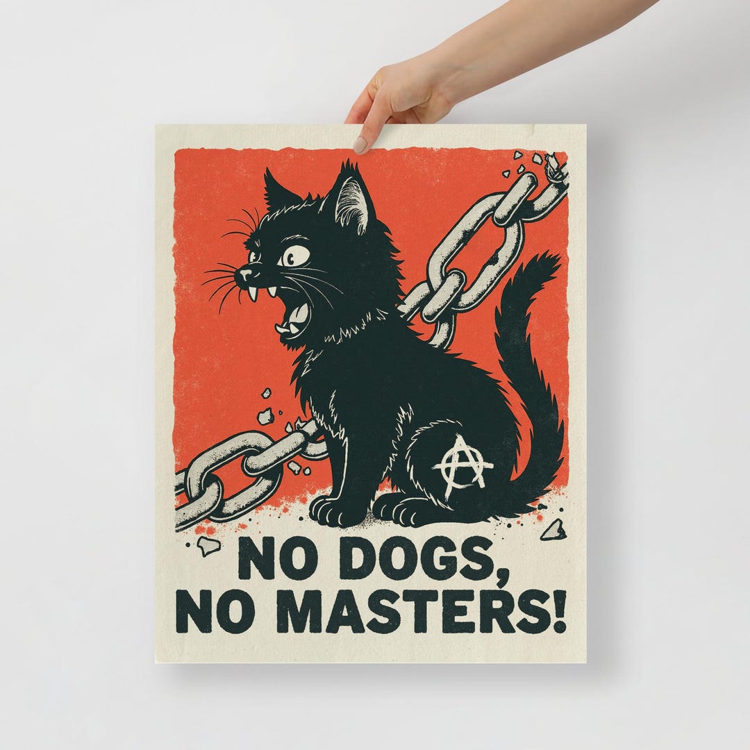 Anarchist Cat Poster: No Gods No Masters - Matte Paper Print - Etsy