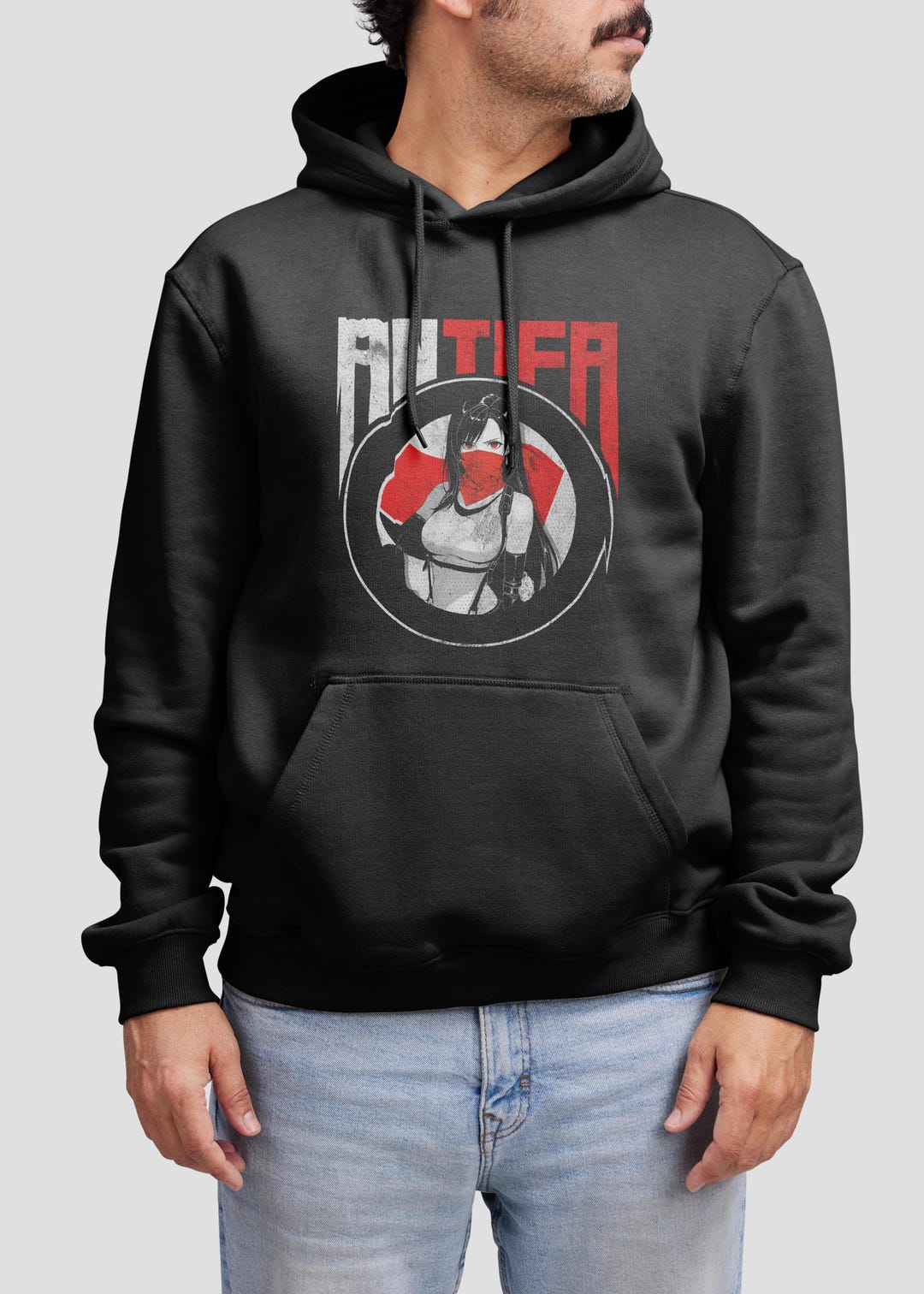 Anime Antifa Hoodie | Anti-fascist Aesthetic Hoodie | Red & Black ...