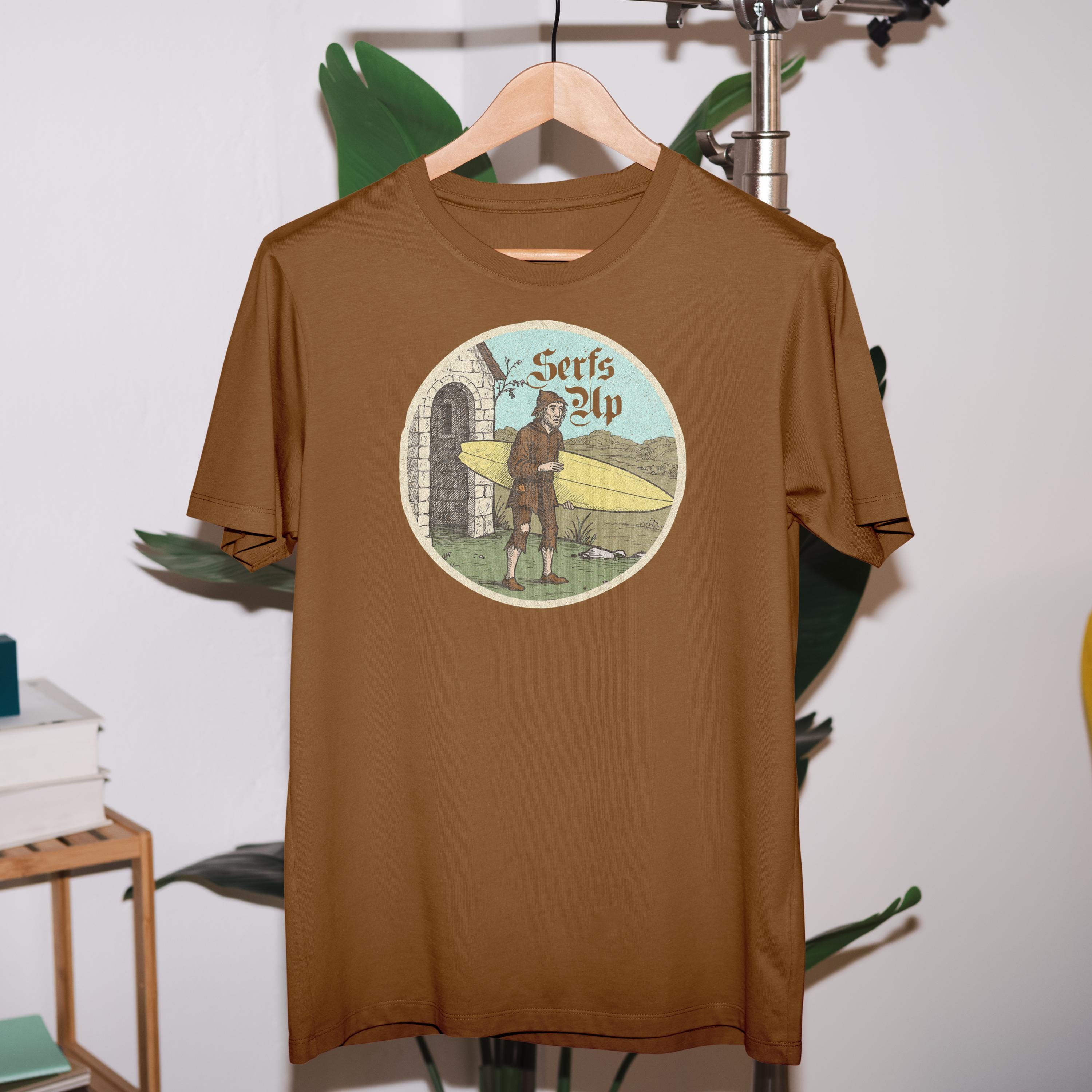 Serfs up T-shirt: Medieval Surfer, Funny History Pun Graphic Tee - Etsy