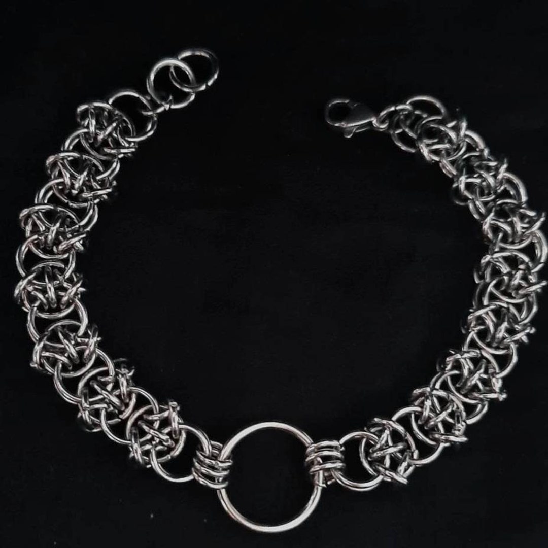 Barbed Wire Look Chainmail Bracelet With O Ring | Stainless Steel ...