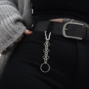 Daisy Chain Carabiner Keyring Chainmail | Stainless Steel | Hand Made ...