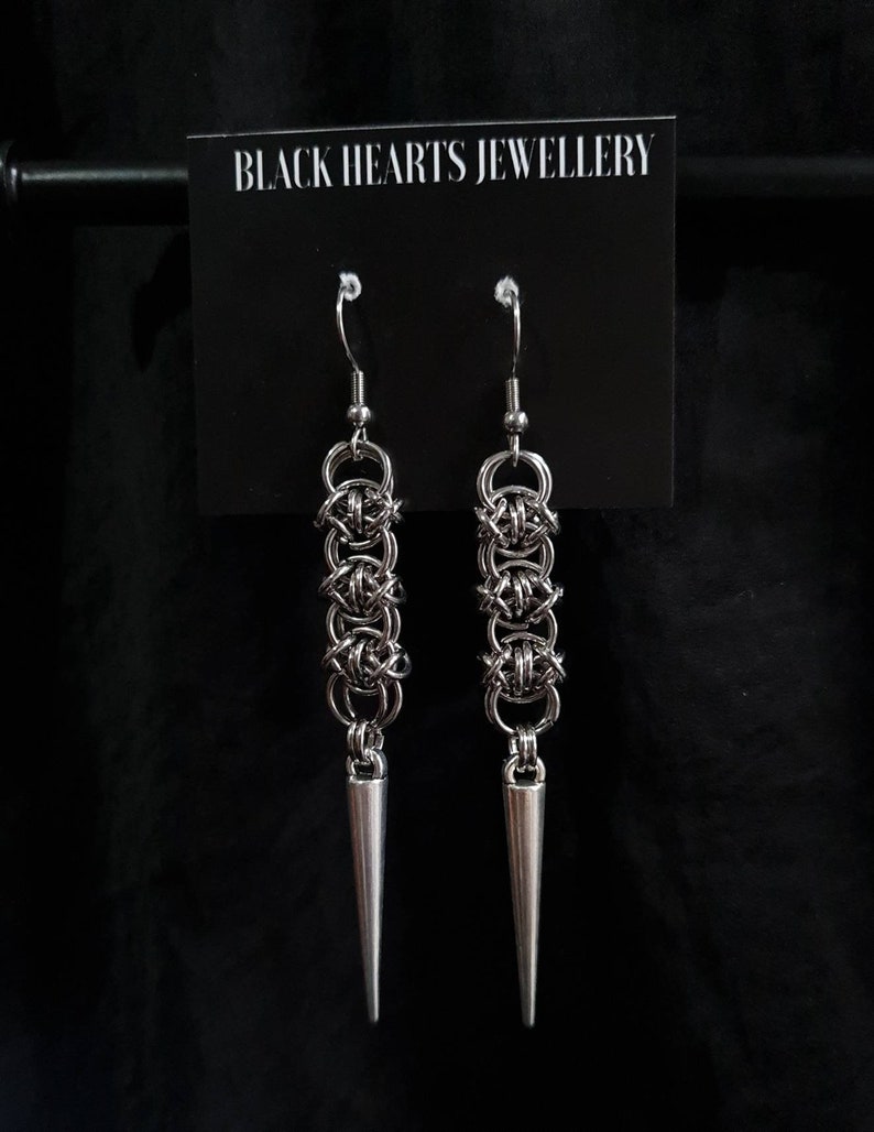 Stainless Steel Chainmail Barbed Wire Spike Earrings Hook - Etsy