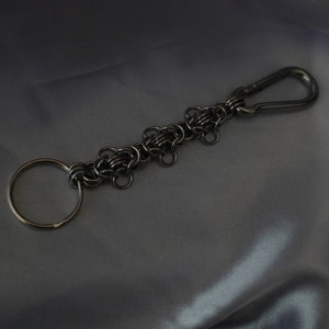 Daisy Chain Carabiner Keyring Chainmail | Stainless Steel | Hand Made ...