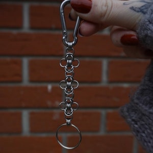 Daisy Chain Carabiner Keyring Chainmail | Stainless Steel | Hand Made ...