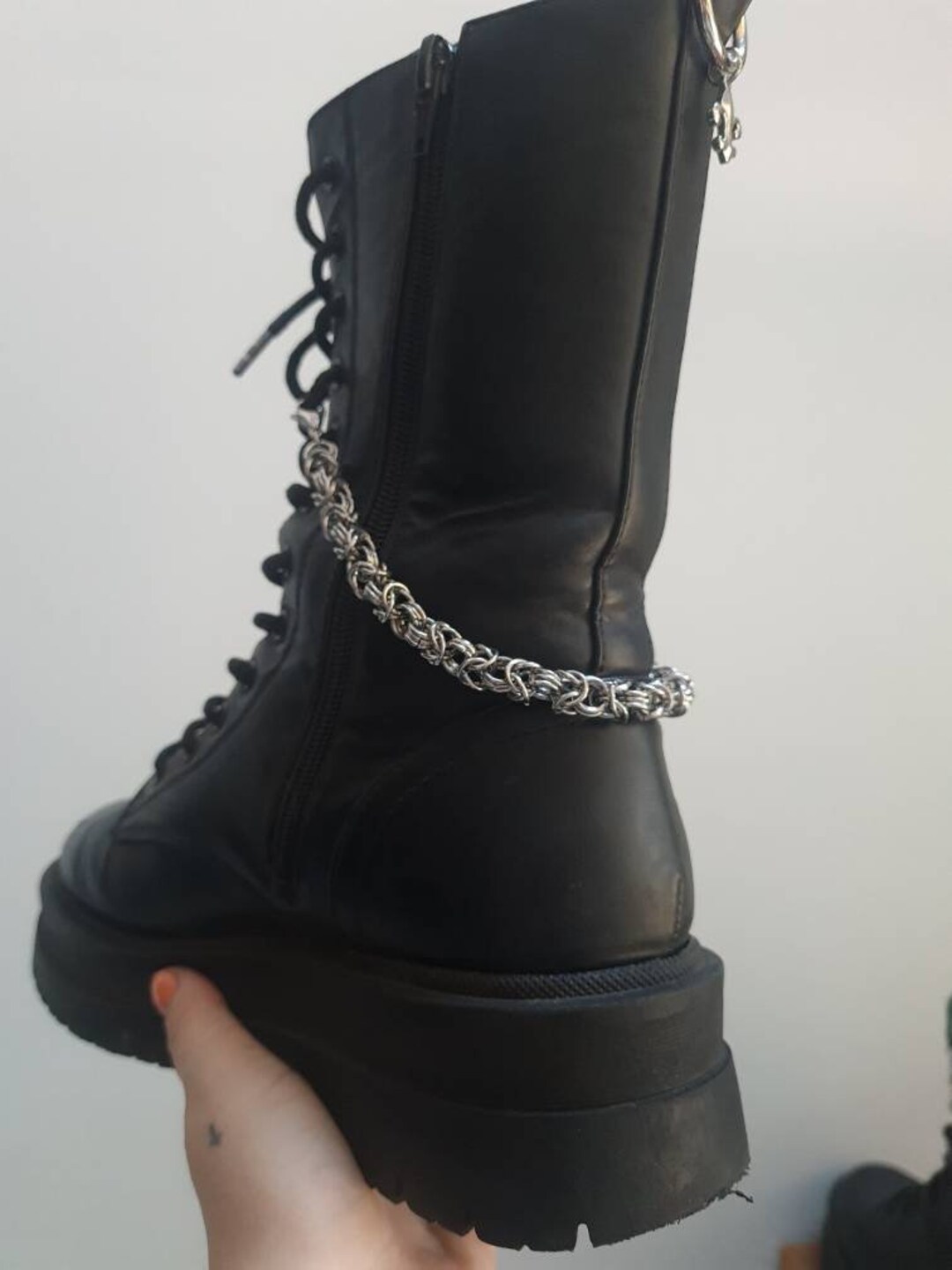 Stainless Steel Chainmaille Byzantine Boot Chain | Shoe Chain | Shoe ...
