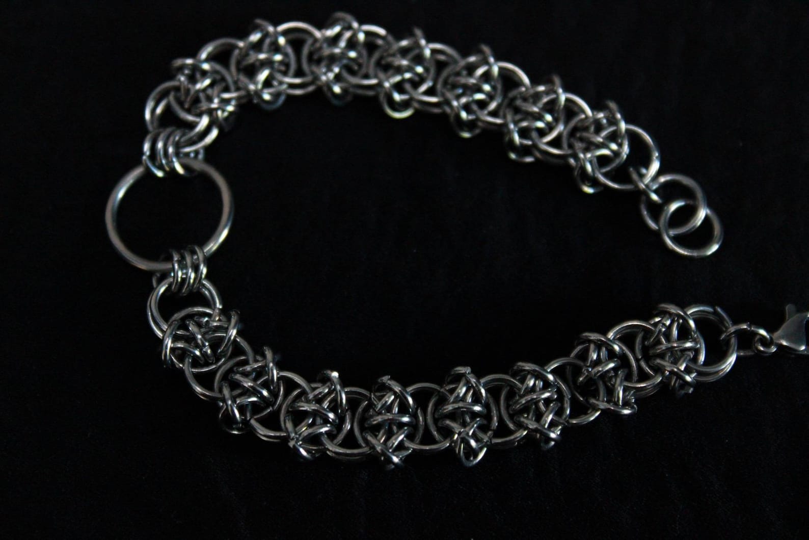 Barbed Wire Look Chainmail Bracelet With O Ring | Stainless Steel ...