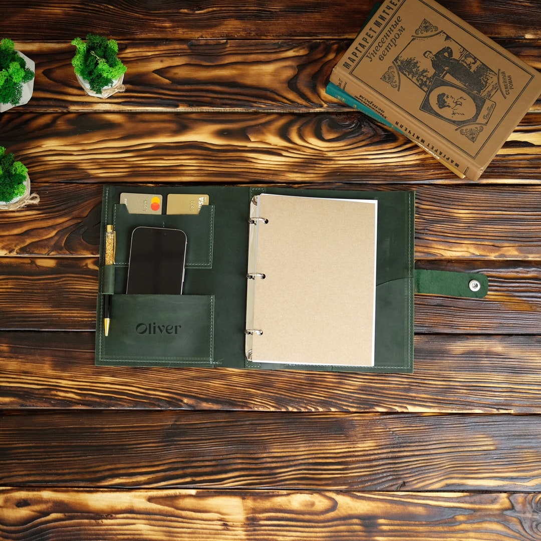 Personalized Leather A5 Ring Binder, Leather Notebook Planner, Binder ...