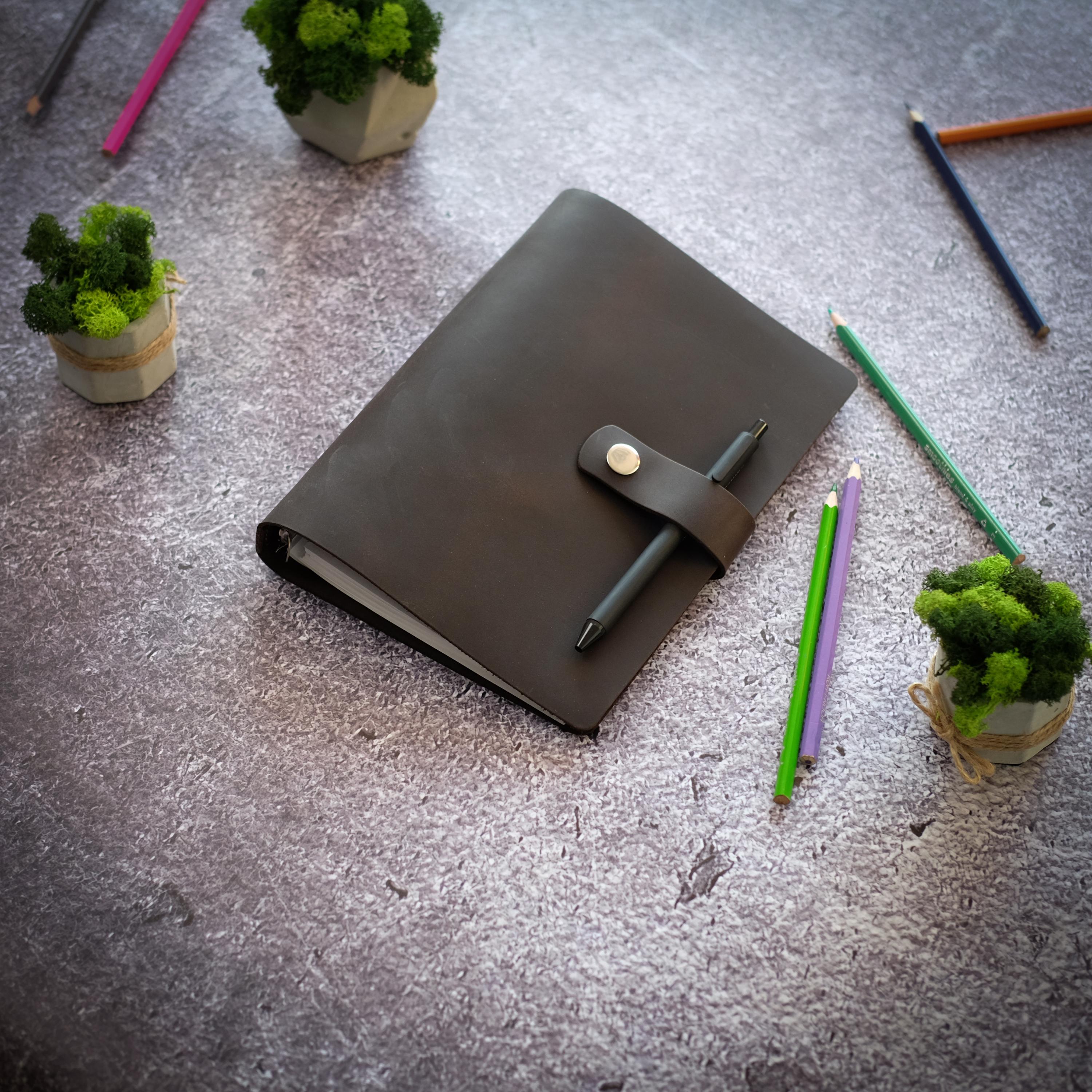 Custom Leather Ring Binder A4 A5 A6, Refillable Journal, Personalized ...