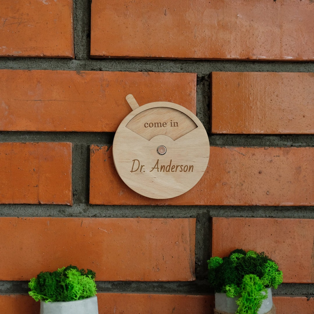 Work Status Sign for Door, Office Door Hanger, Please Knock, Custom ...