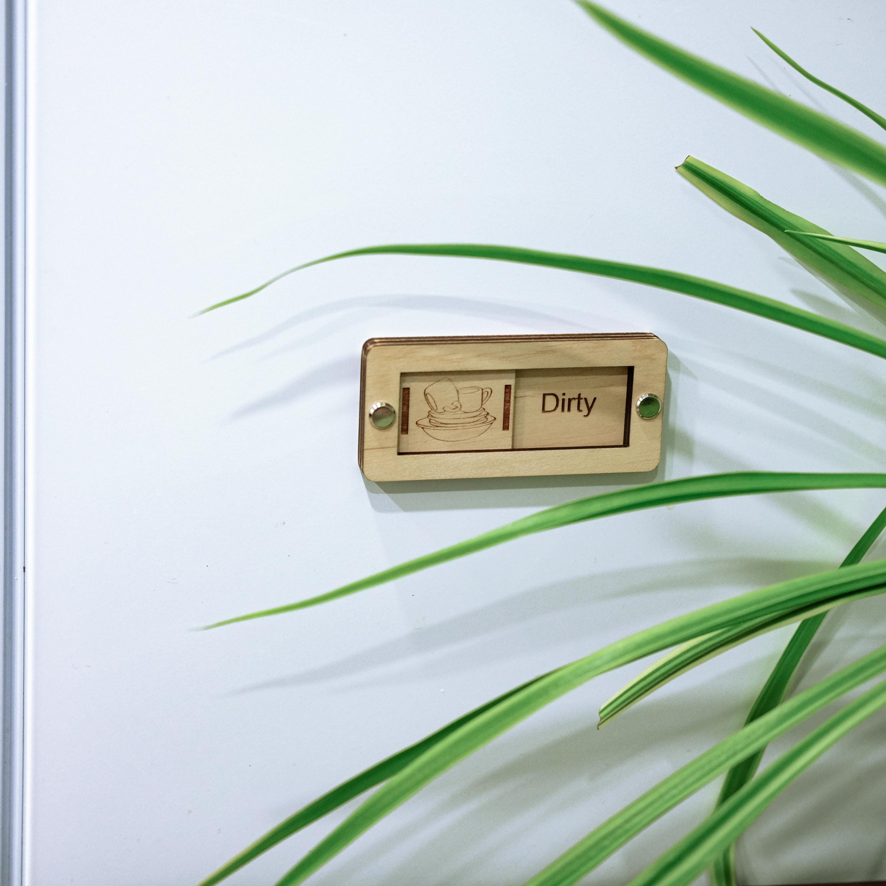 Dishwasher Magnet Clean Dirty Sign, Dishwasher Status Indicator, Wooden ...