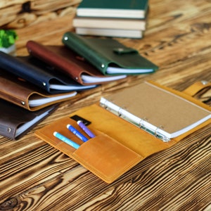 Personalized Binder Ring Planner, Leather Notebook A5 A4 A6, Refillable ...