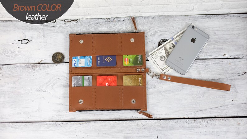 Phone wallet Wallet with 6 card slots Long wallet | Etsy