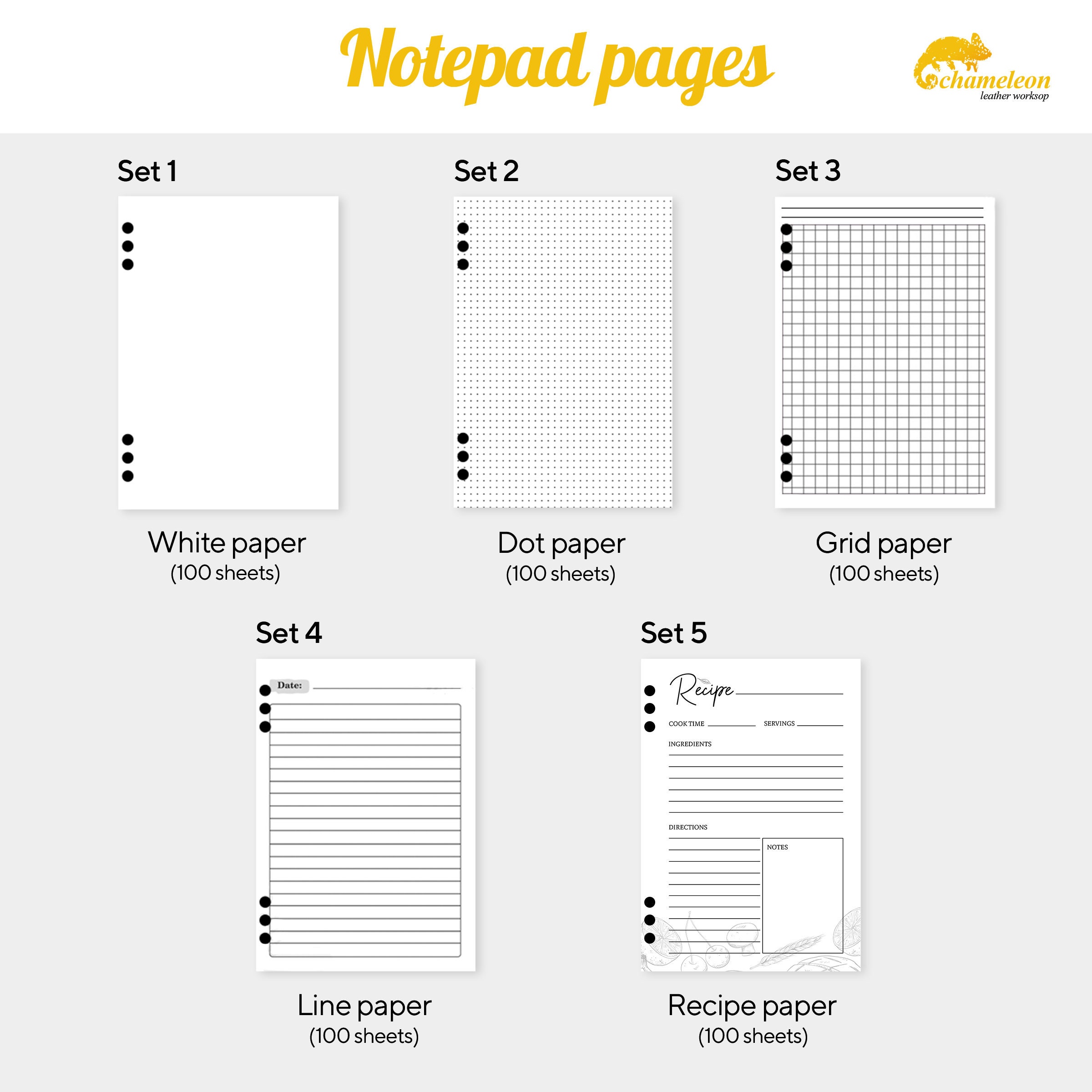 A5 Paper Refill, A5 Binder Inserts, A5 Blank Paper, Grid Paper, Graph ...