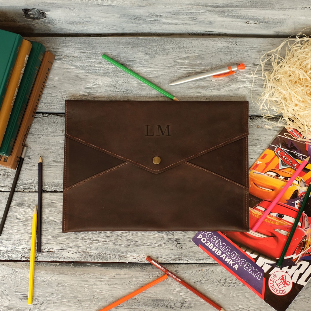 Leather Folder for Documents, Custom File Folder A4, Document Holder ...