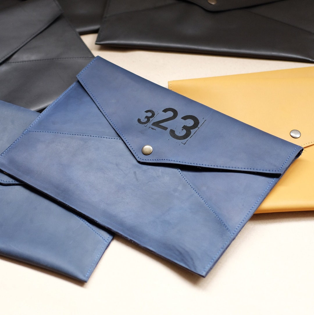 Leather Document Holder, Portfolio Envelope A4, Office Folder With Logo ...
