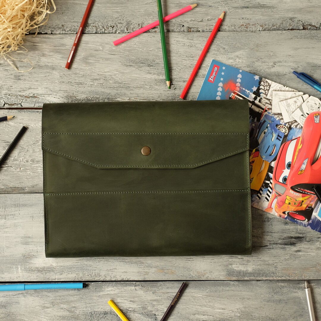 Leather File Folder A4 With Pocket, Personalized Folder With Company ...