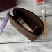 Women Small Brown Makeup Bag Personalized Leather Cosmetic Bag - Etsy