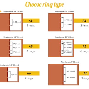 Personalized Binder Ring Planner, Leather Notebook A5 A4 A6, Refillable ...