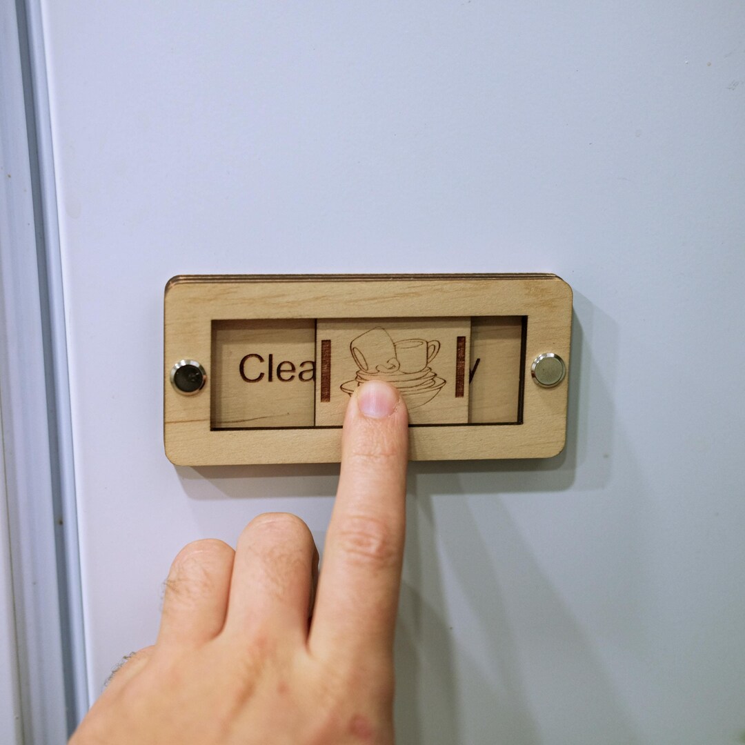 Dishwasher Magnet, Clean Dirty Dishwasher Status Indicator, Wooden ...