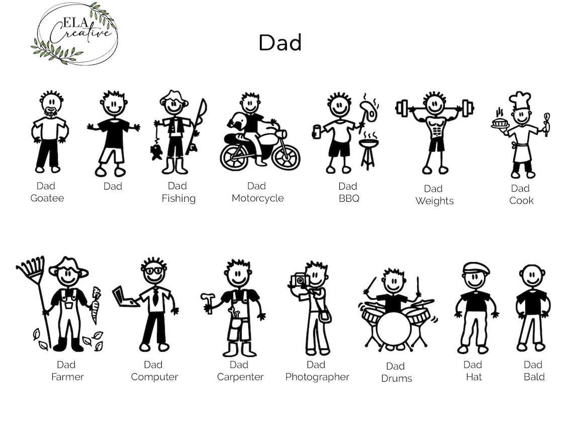 Stick Figure Decals Family Vinyl Car Vehicle SUV Truck Van - Etsy Canada