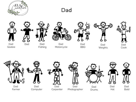 Stick Figure Dad Fishing