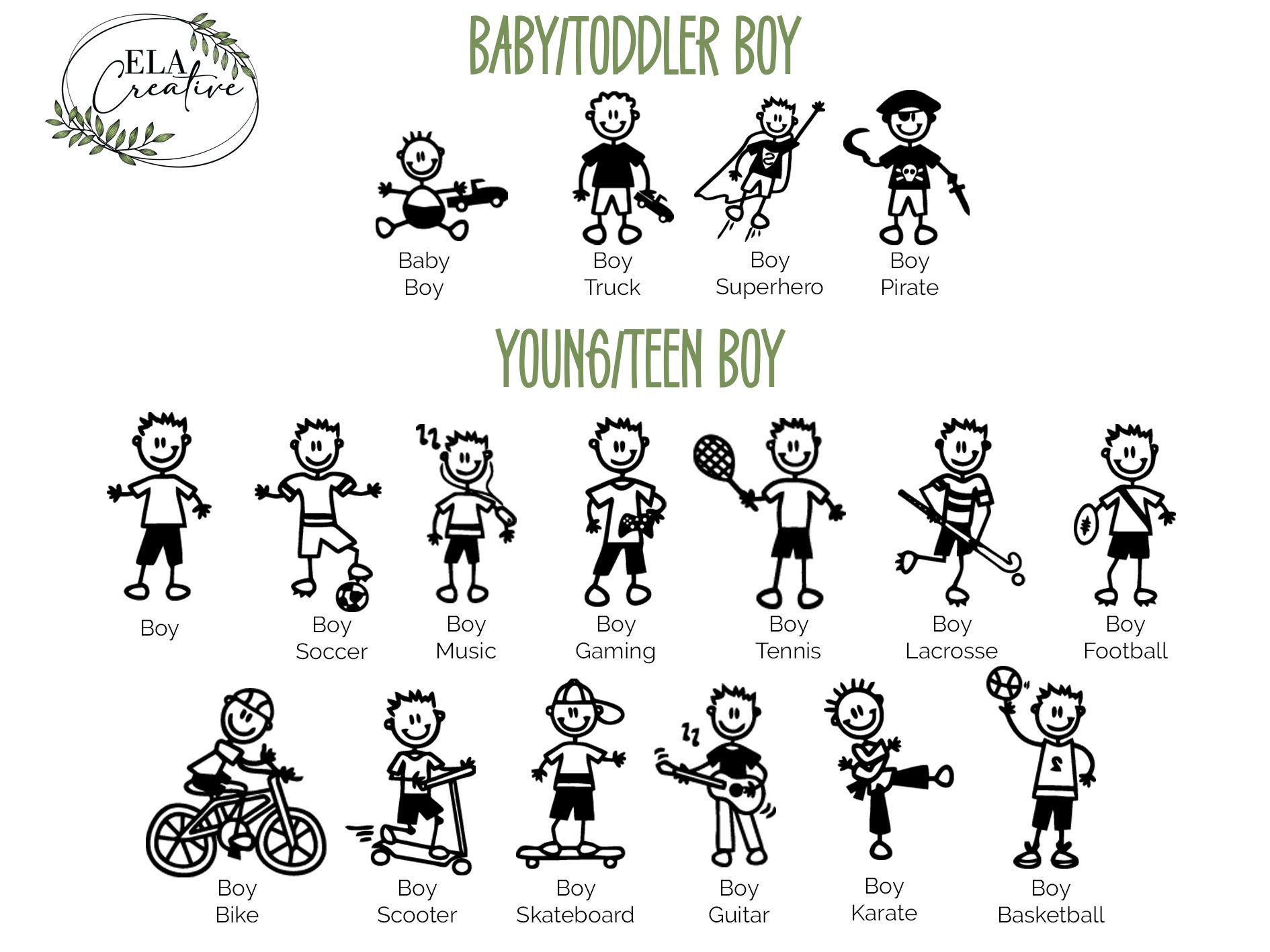 Stick Figure Decals Family Vinyl Car Vehicle SUV Truck Van | Etsy Canada