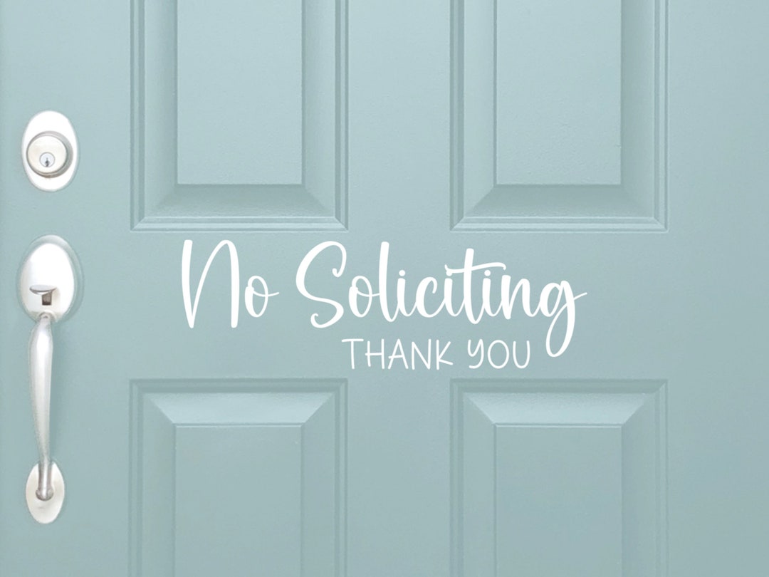 Vinyl Decal No Soliciting Thank You | Vinyl Sticker Front Door Sign ...