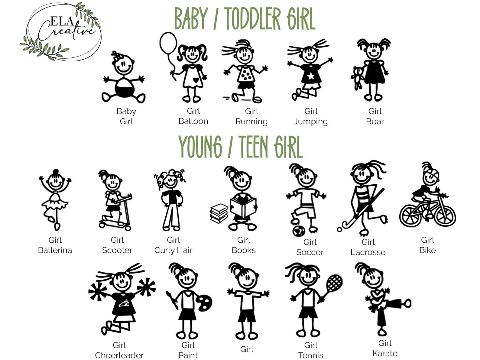 Stick Figure Decals Family Vinyl Car Vehicle SUV Truck Van | Etsy Canada