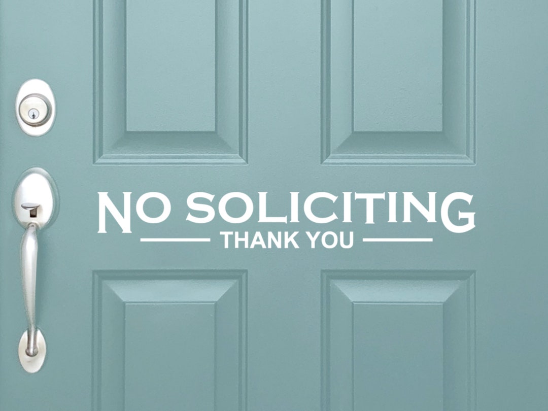 Vinyl Decal No Soliciting Thank You | Vinyl Sticker Front Door Sign ...