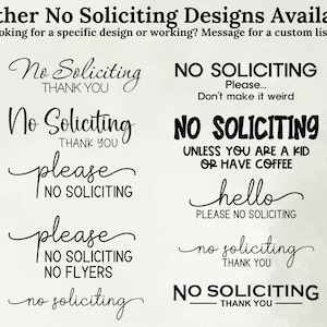 Vinyl Decal No Soliciting Thank You | Vinyl Sticker Front Door Sign ...