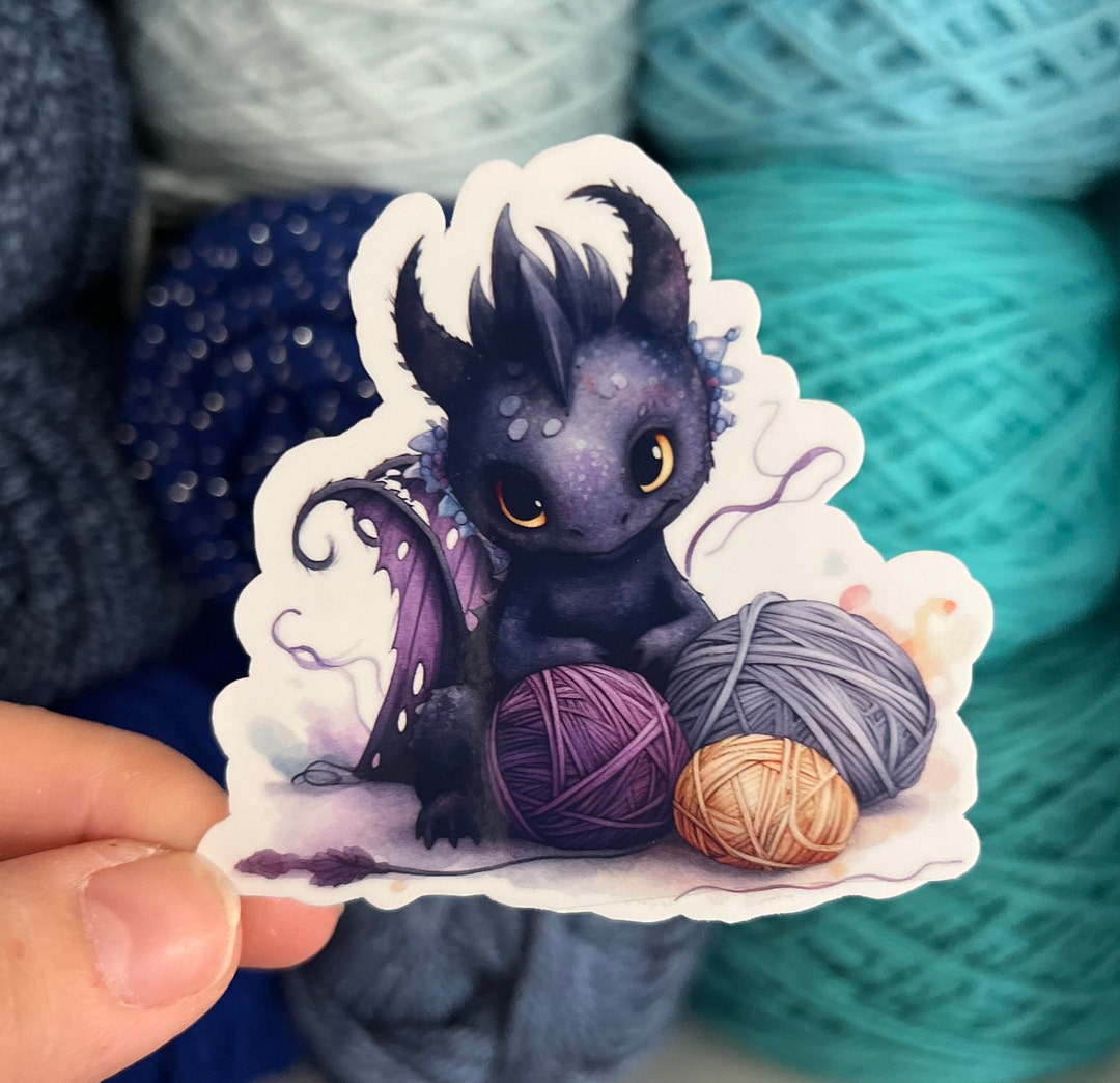 Cute Dragon Yarn Sticker Yarn Sticker Knitting Crochet Die - Etsy