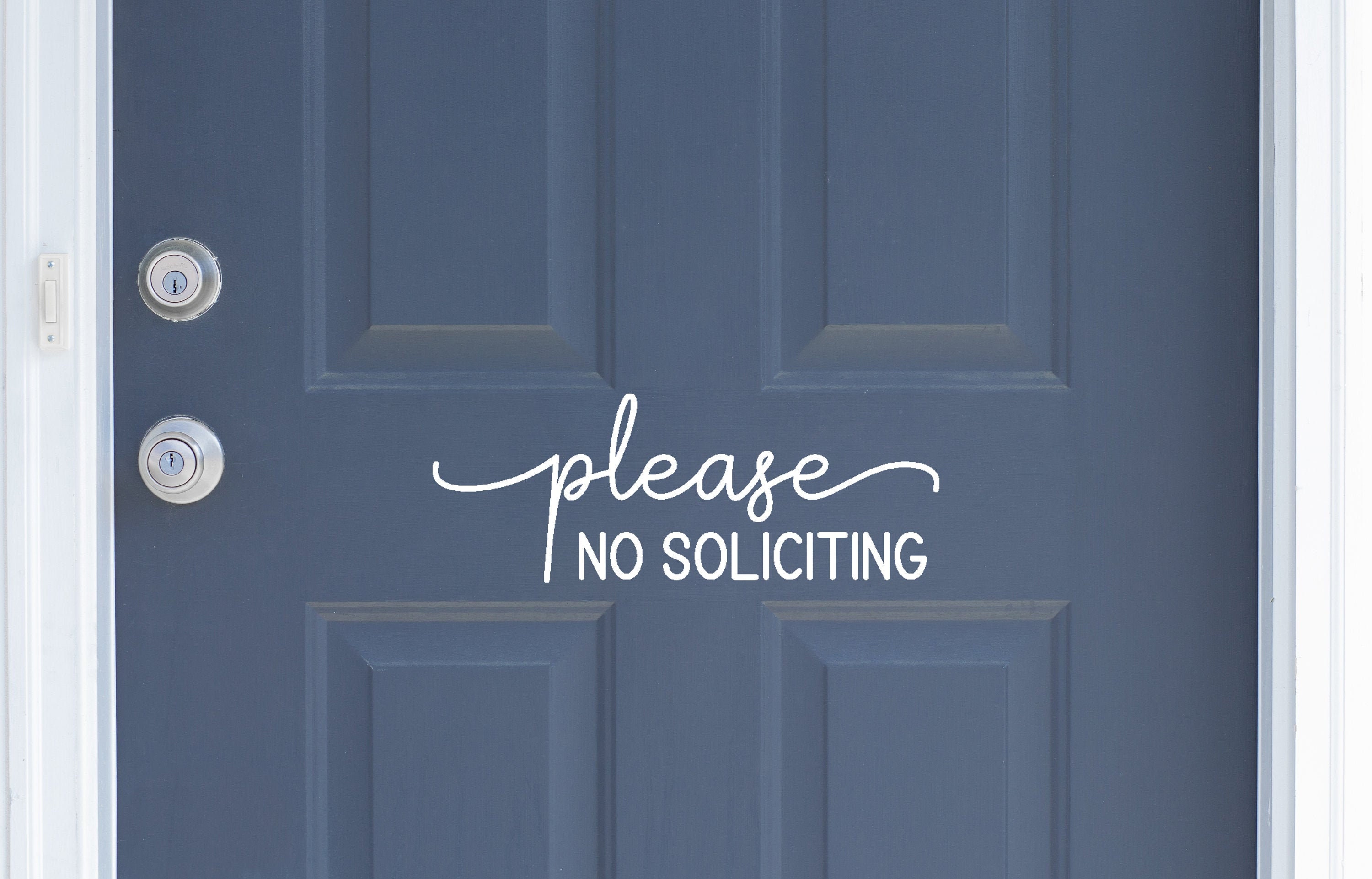 Door Vinyl Decal Please No Soliciting Front Door Sign No | Etsy