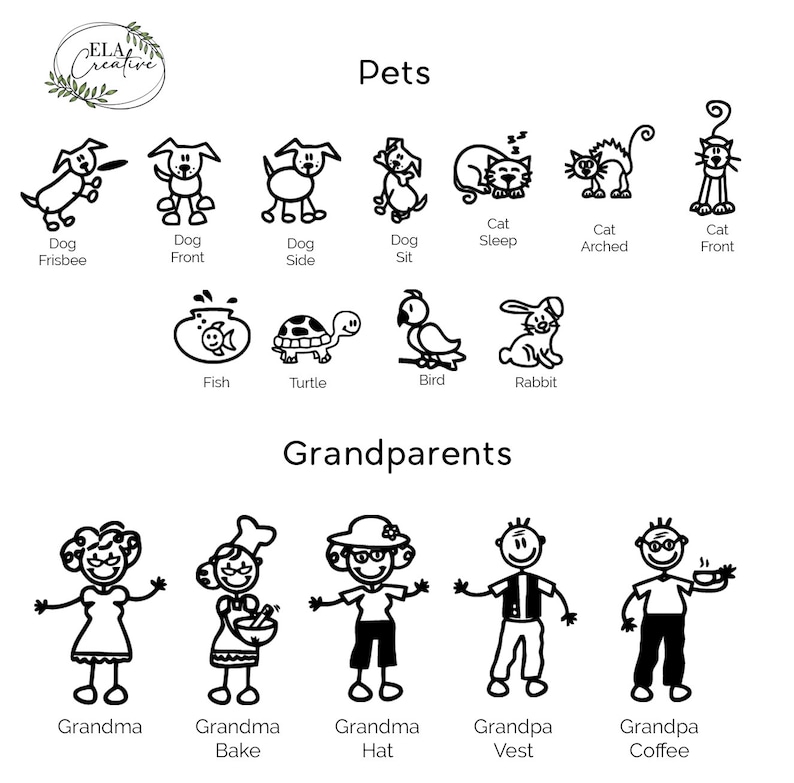 Stick Figure Decals Family Vinyl Car Vehicle SUV Truck Van - Etsy Canada