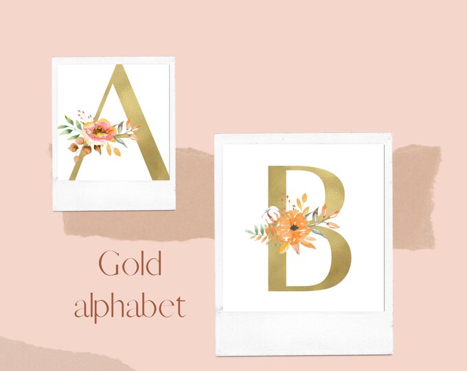 Floral Letters A to Z Clip Art, Instant Download - Etsy Canada